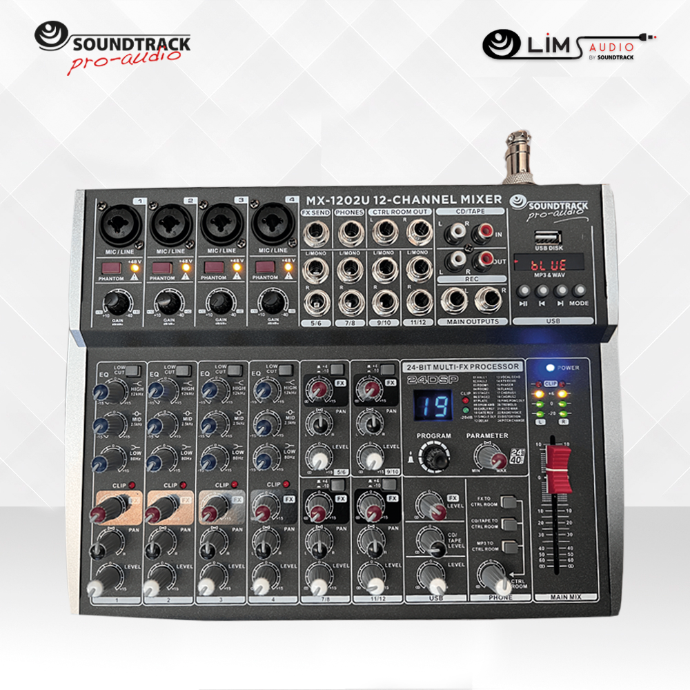 MIX-1600DSP Mezcladora Amplificada de 16 Canales – Soundtrack Mex